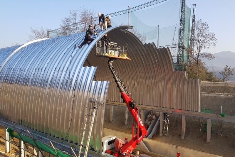 Corrugated steel structures